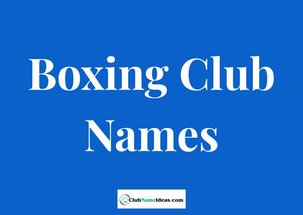 286 Boxing Club Names - ClubNameIdeas.com